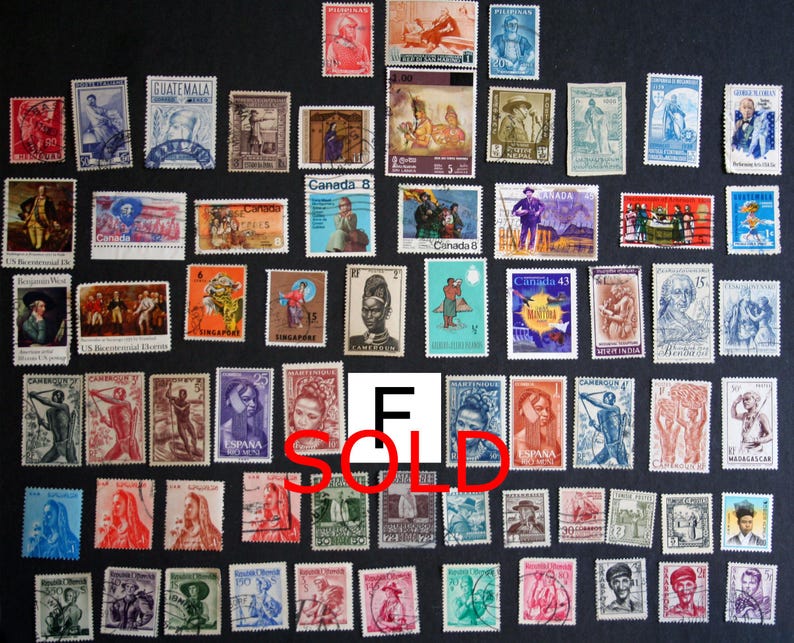 Traditional Dress and Costumes: 60 Vintage Postage Stamps - Etsy