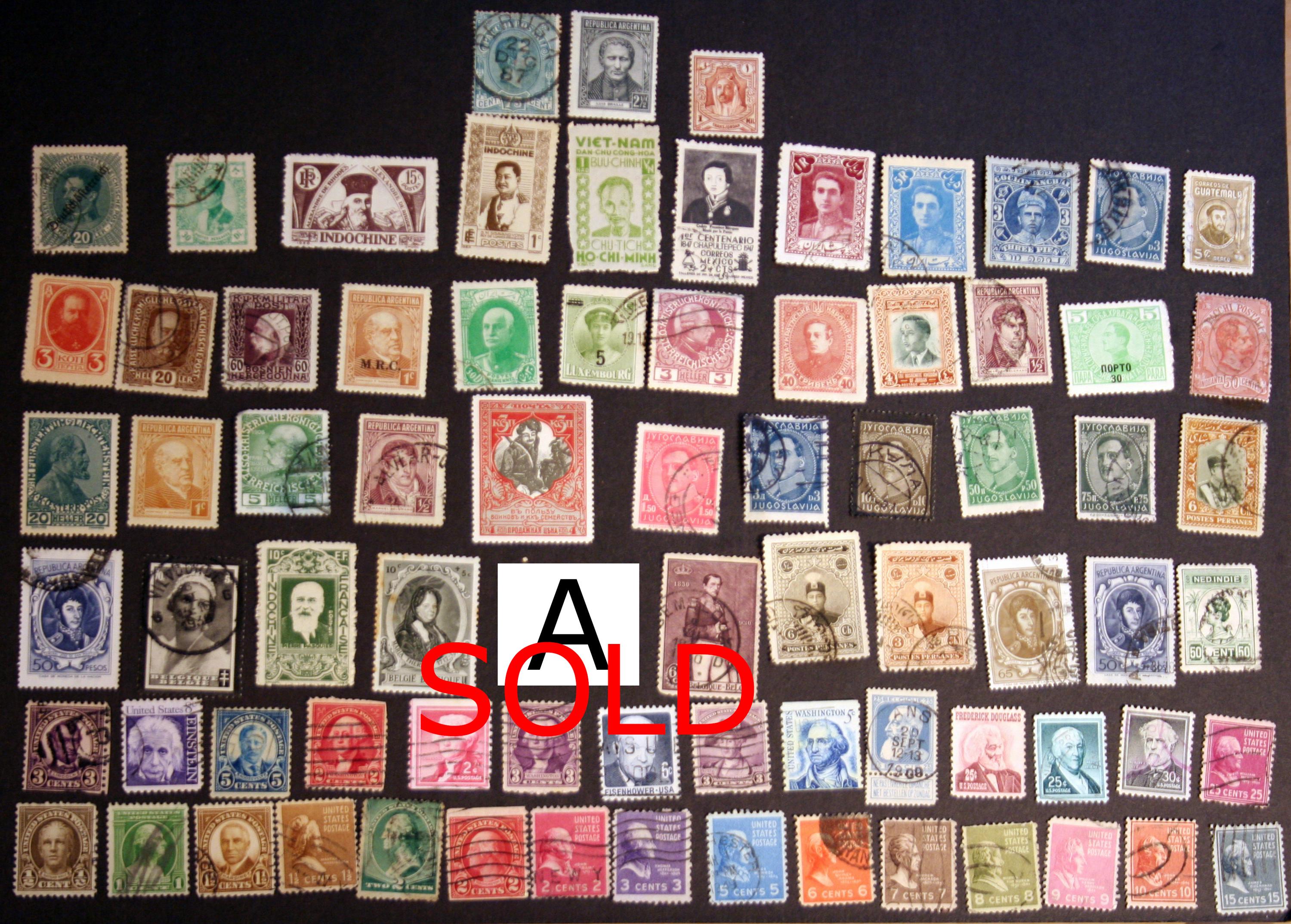 Portraits on Stamps: 70 Vintage Postage Stamps - Etsy