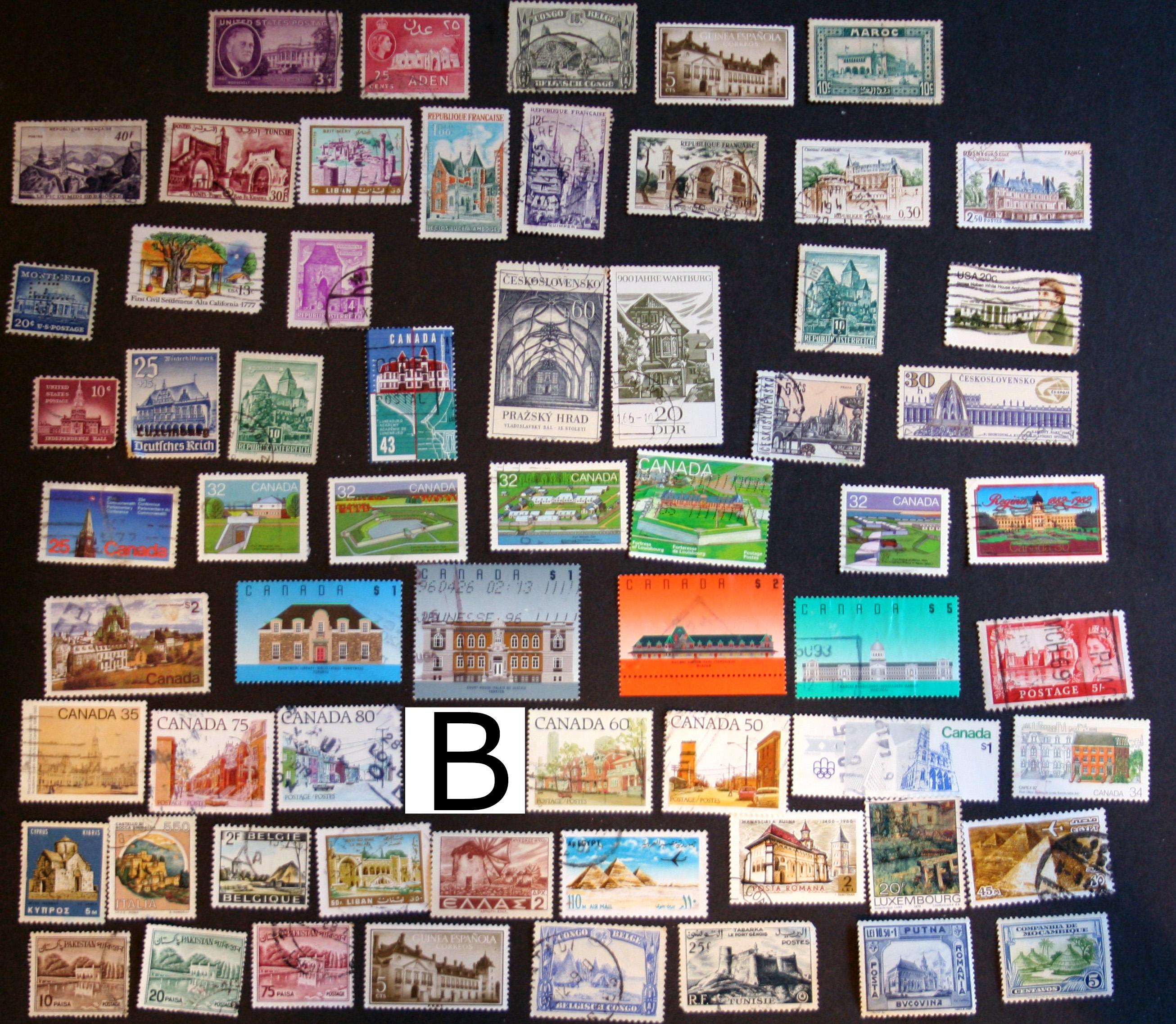 Historical Buildings: 60 Vintage Postage Stamps - Etsy