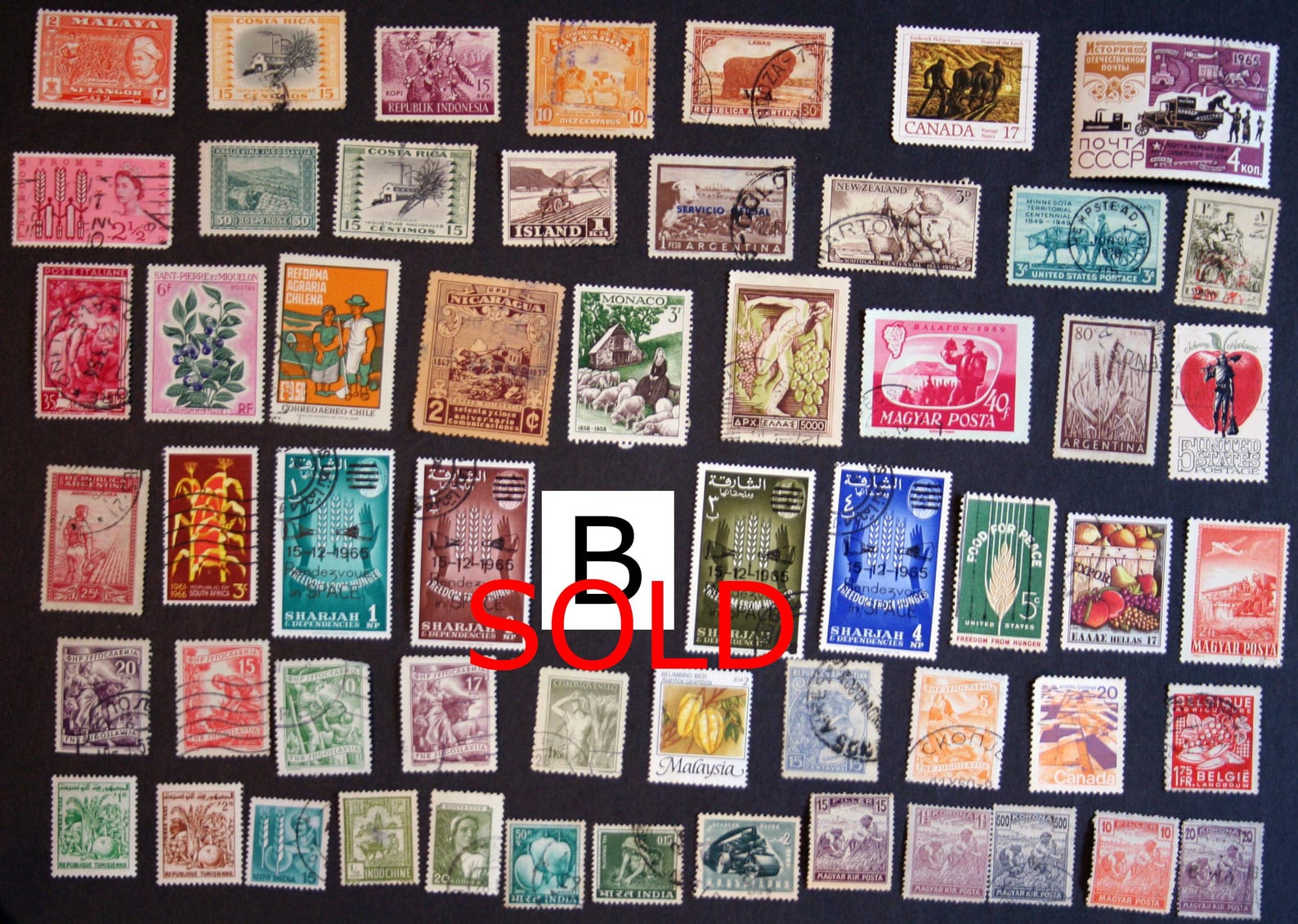 Farming and Food: 50 Vintage Postage Stamps - Etsy