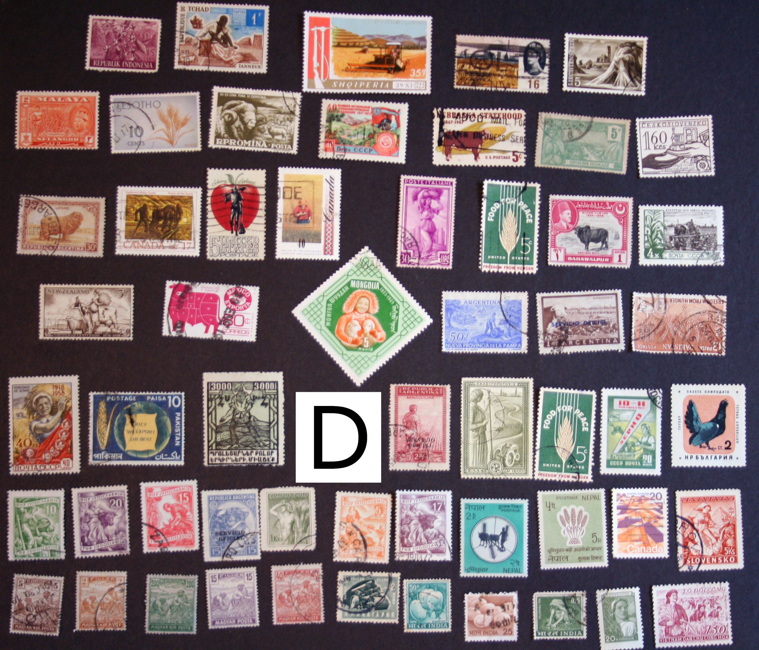 Farming and Food: 50 Vintage Postage Stamps - Etsy