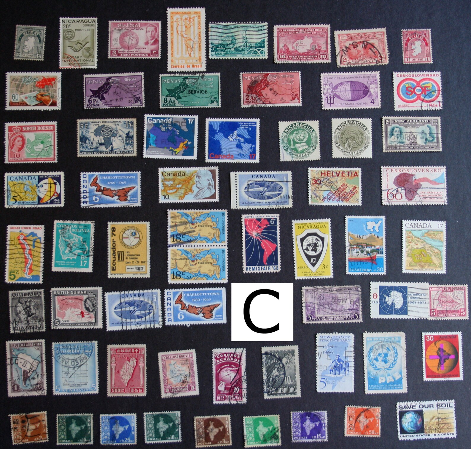 Maps on Stamps: 60 Vintage Postage Stamps - Etsy