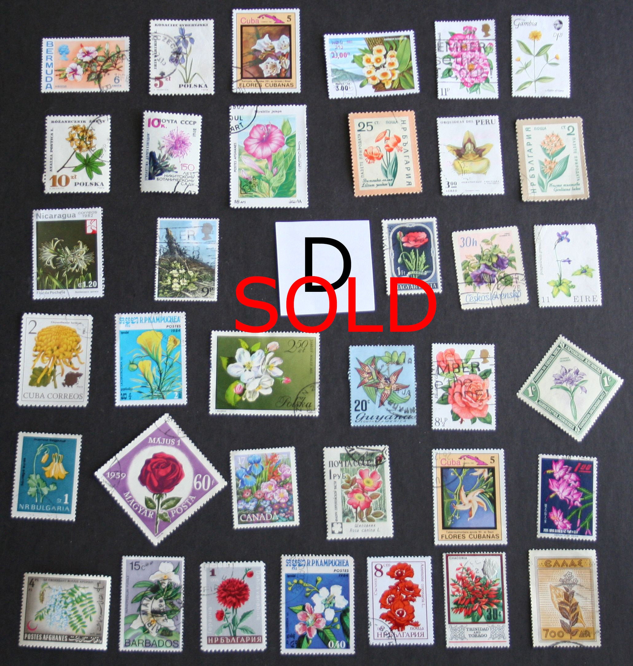 Flowers: Large and Extra-large Vintage Postage Stamps - Etsy Canada