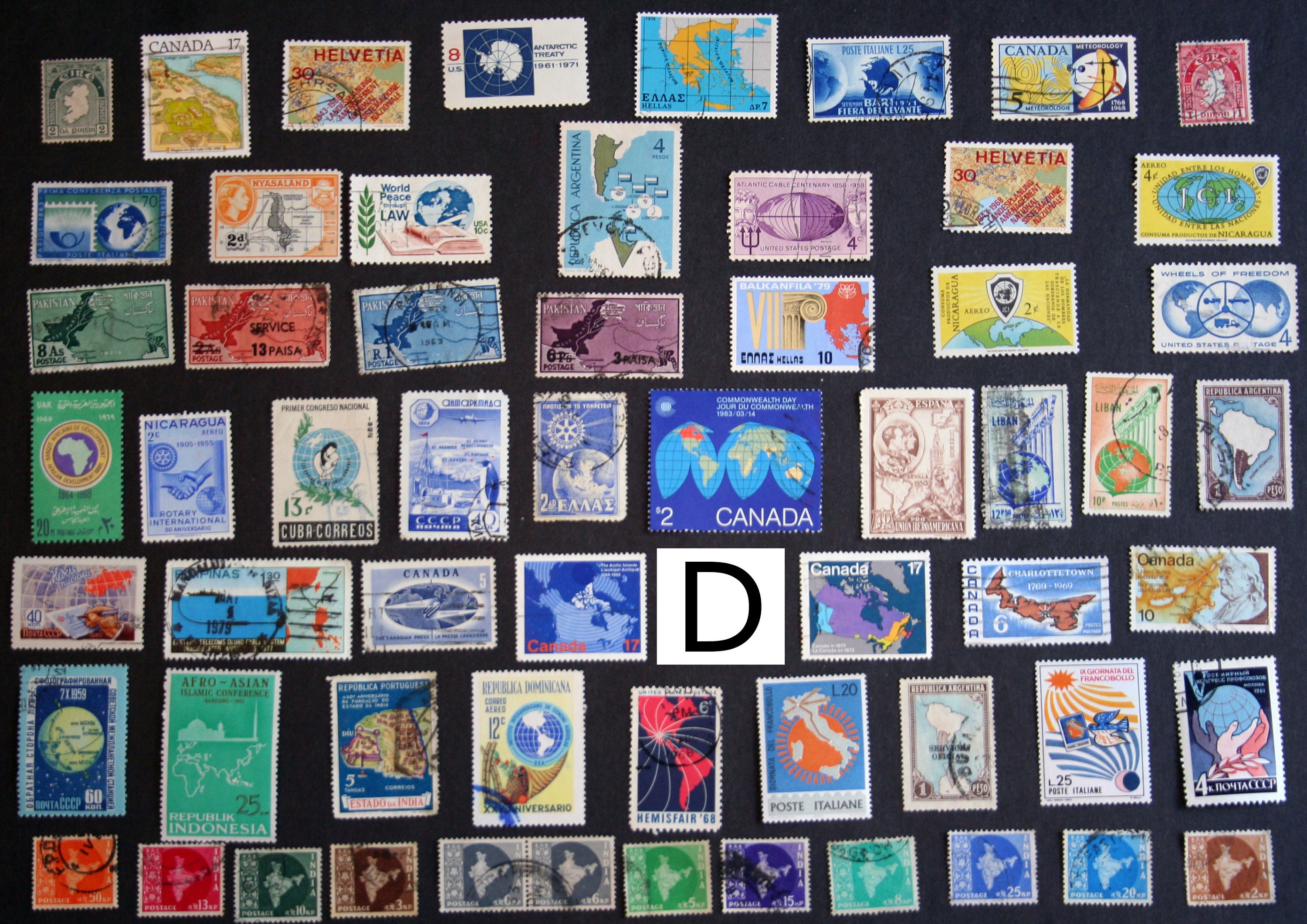 Maps on Stamps: 60 Vintage Postage Stamps - Etsy