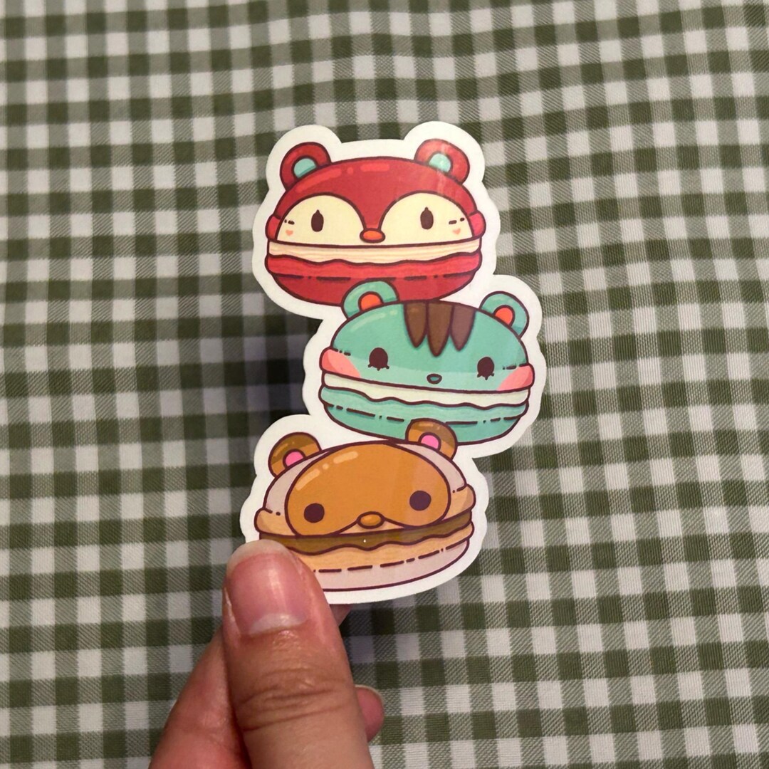 Animal Crossing "macaron Trio" | Glossy, Die-cut Sticker - Etsy