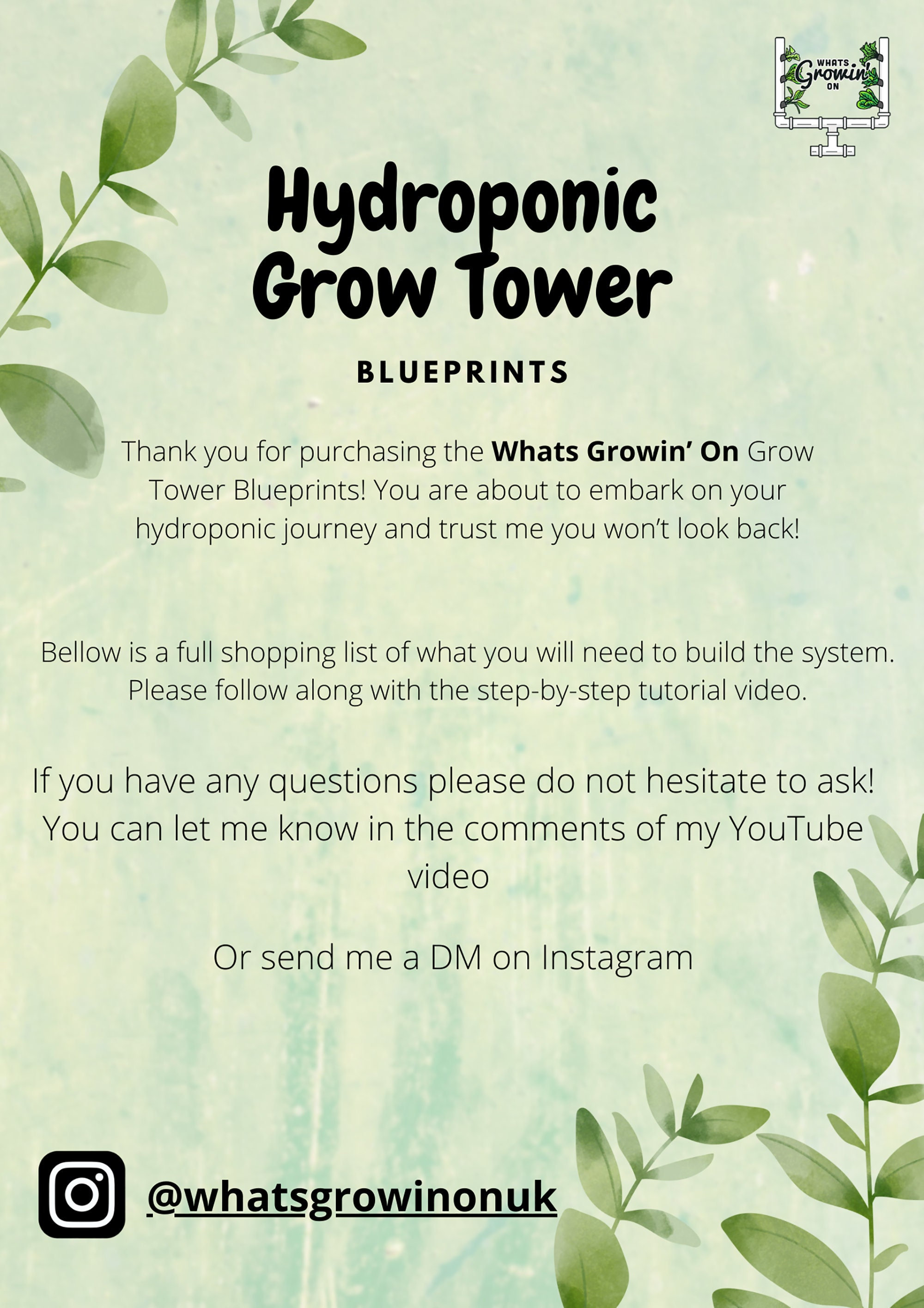 Hydroponic Grow Tower Blueprints - Etsy
