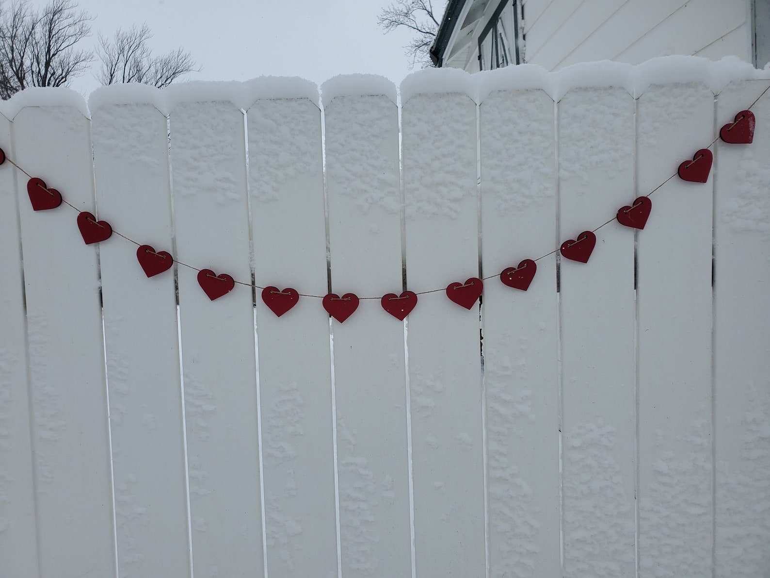 Heart Garland Wood Heart Banner Rustic Valentine's Day | Etsy