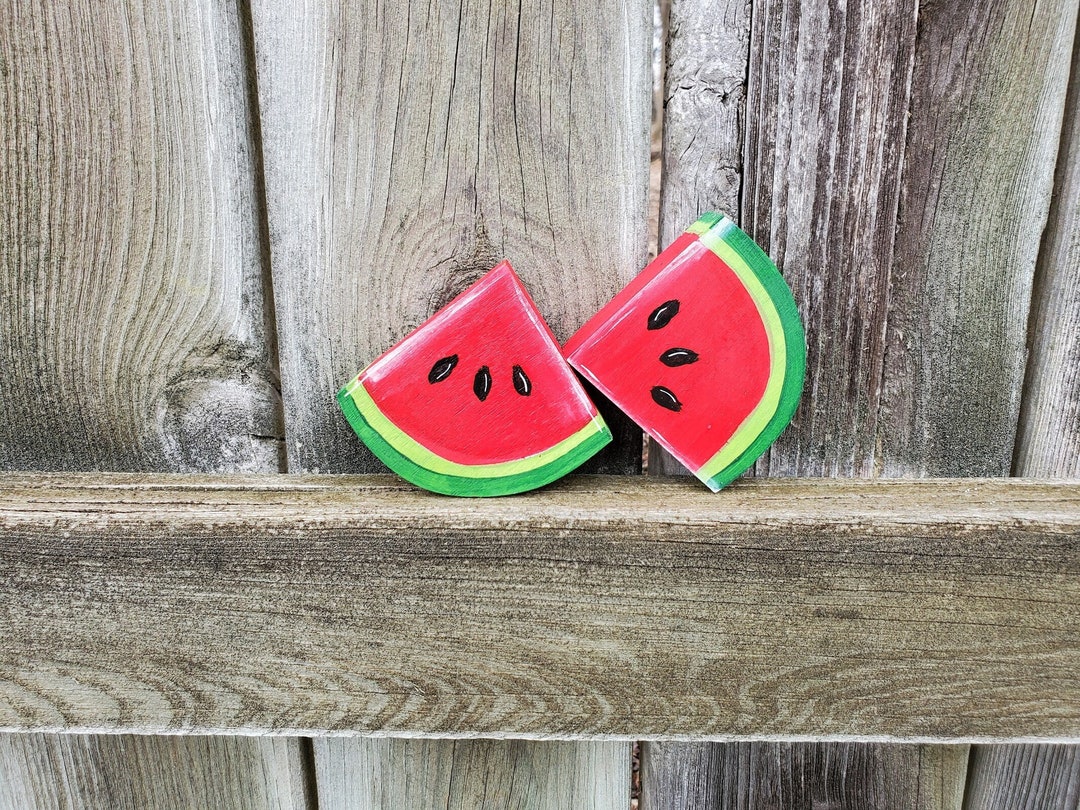 Watermelon Decor, Watermelon Shelf Sitter, Wood Watermelon Wedge ...
