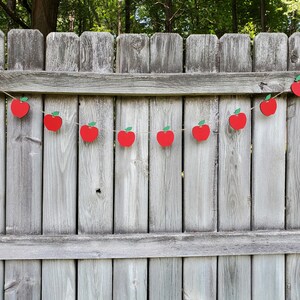 Apple Garland, Wood Apple Banner, Fall Decoration, Teacher Banner ...