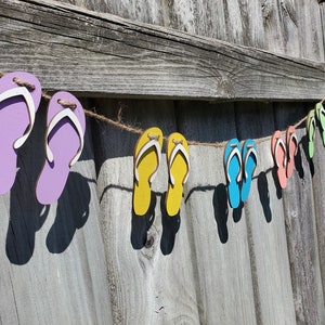 Flip Flop Garland, Flip Flop Banner, Wood Flip Flop Garland, Summer ...