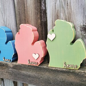 Michigan Decor, Michigan State Shape, Wood Michigan Cut Out, Chunky ...