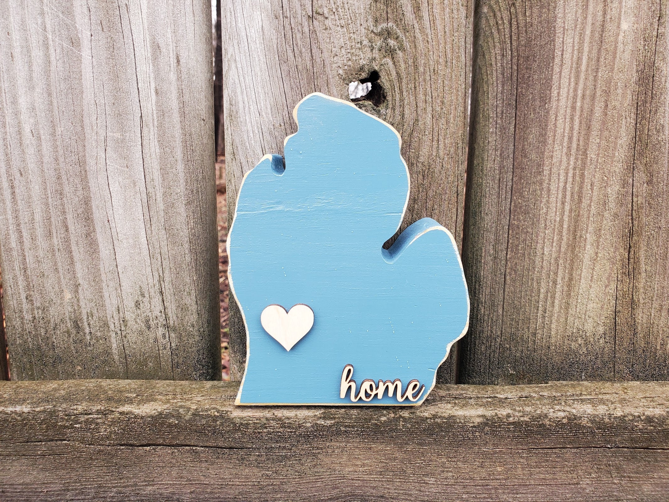 Michigan Decor, Michigan State Shape, Wood Michigan Cut Out, Chunky ...