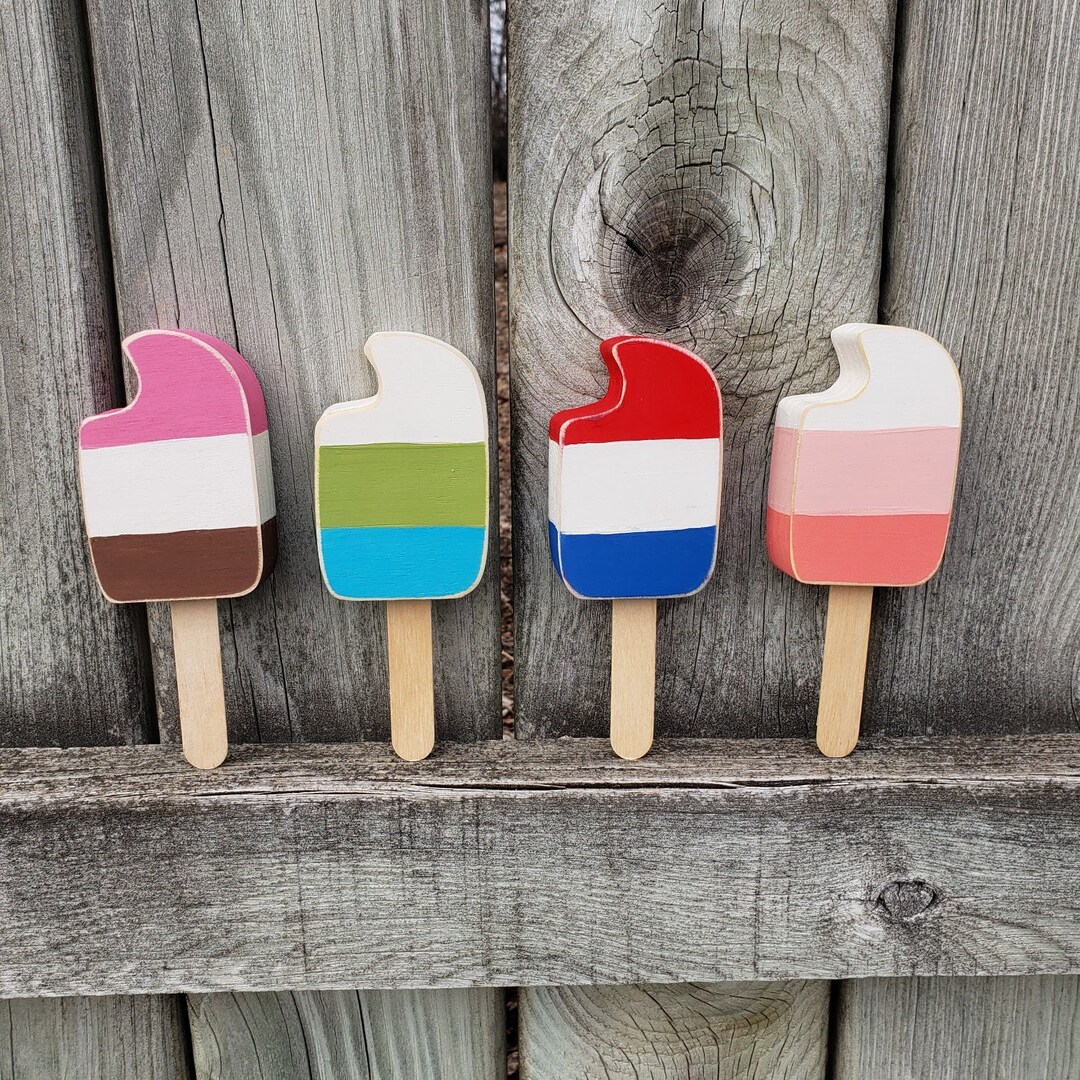 Wood Popsicle, Popsicle Decor, Ice Cream Decor, Summer Tiered Tray ...