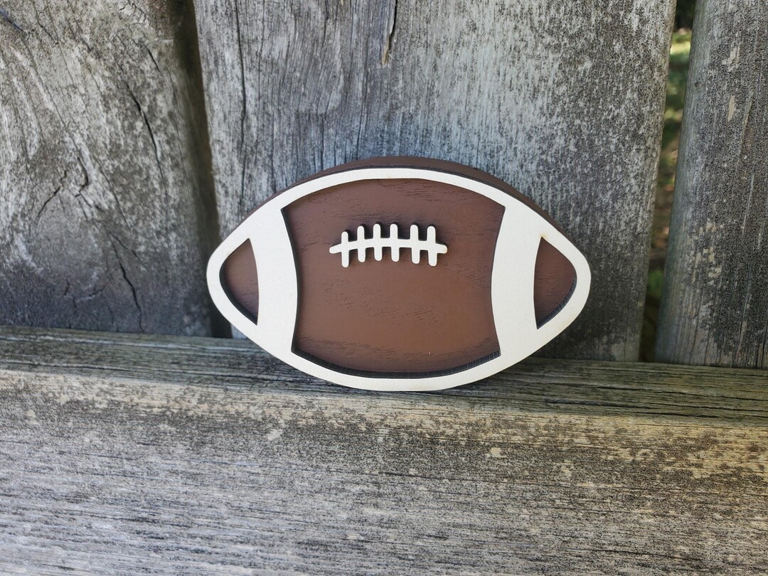 Wood Football, Football Tiered Tray, Mini Wood Football, College ...