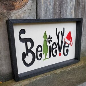 Believe Christmas Sign Grinch Décor Holiday Sign Christmas - Etsy