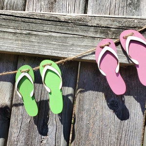 Flip Flop Garland, Flip Flop Banner, Wood Flip Flop Garland, Summer ...