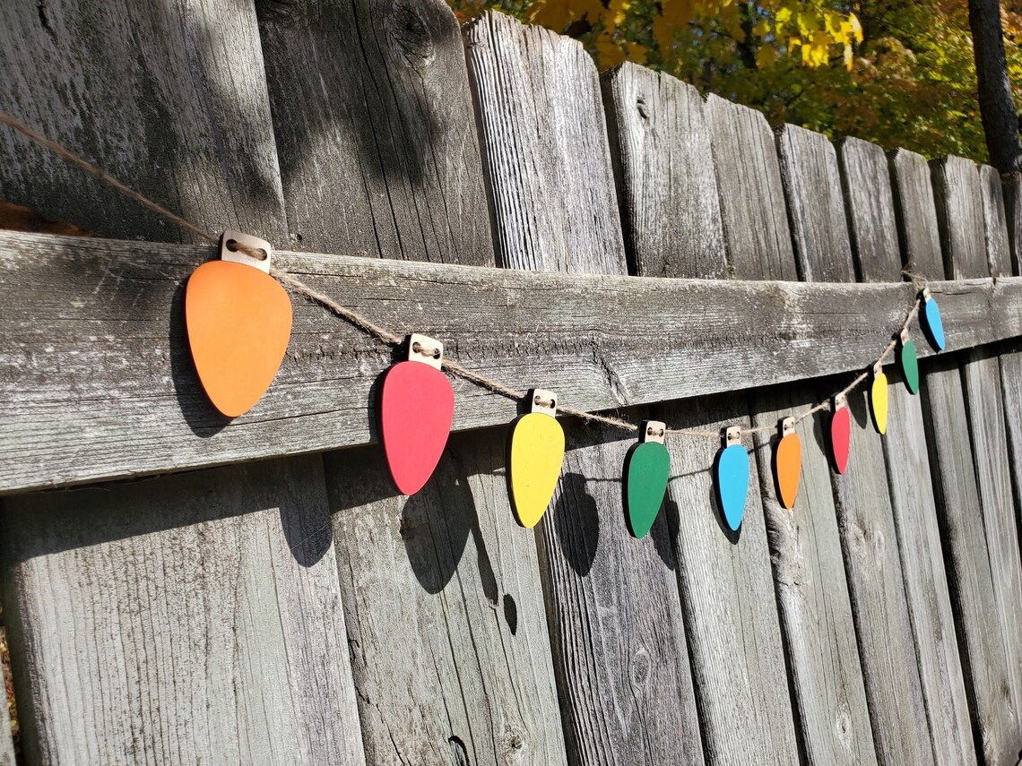 Light Bulb Garland, Colorful Light Banner, Christmas Garland, Christmas ...