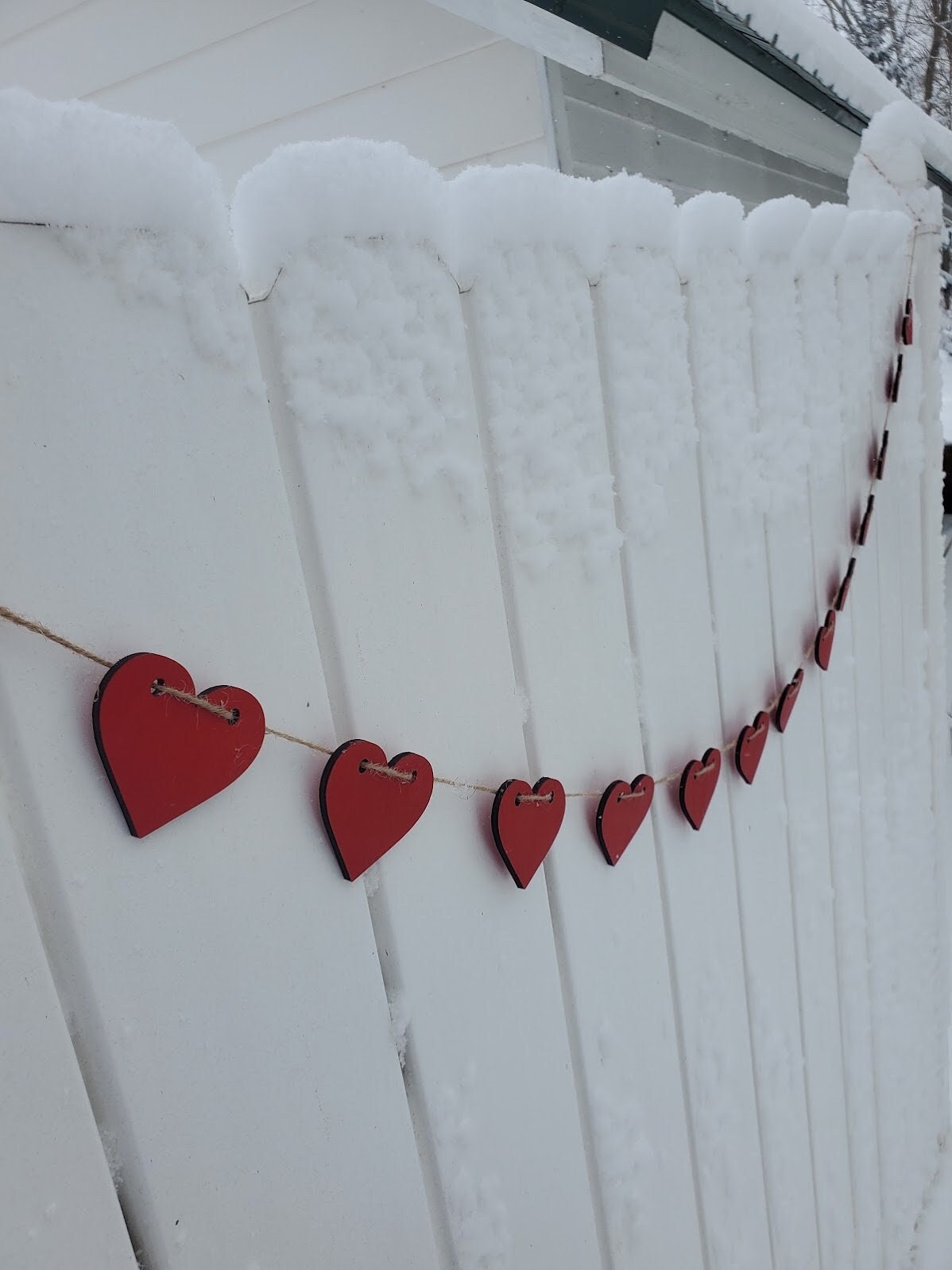 Heart Garland Wood Heart Banner Rustic Valentine's Day | Etsy