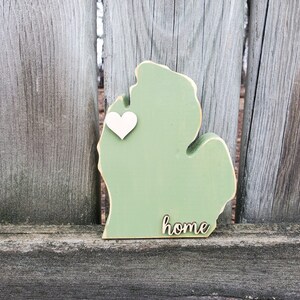 Michigan Decor, Michigan State Shape, Wood Michigan Cut Out, Chunky ...