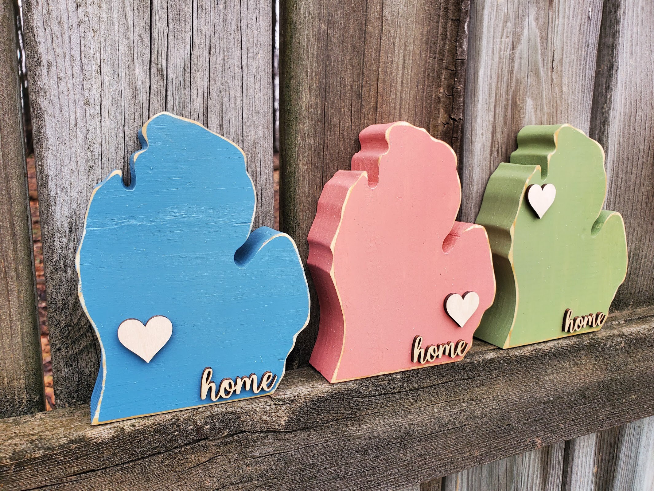 Michigan Decor, Michigan State Shape, Wood Michigan Cut Out, Chunky ...