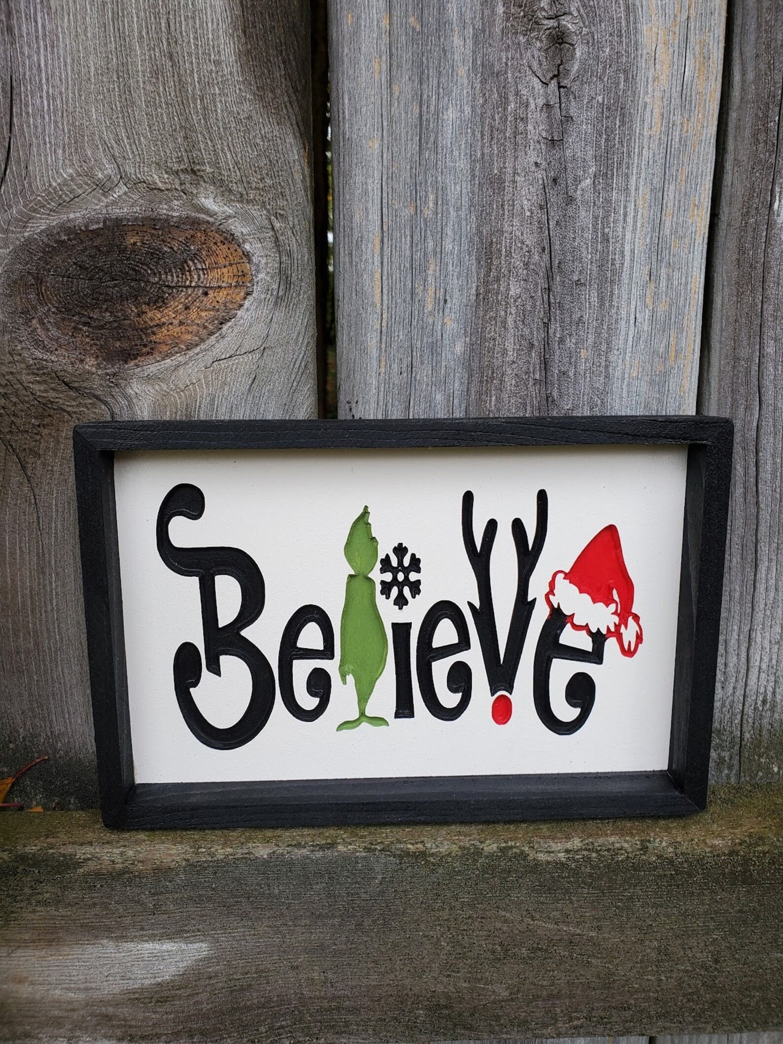 Believe Christmas Sign Grinch Décor Holiday Sign Christmas - Etsy