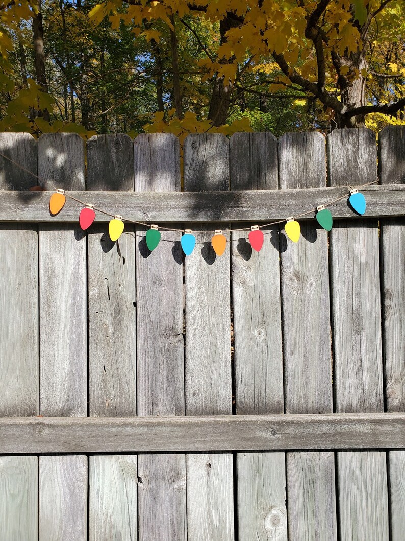 Light Bulb Garland, Colorful Light Banner, Christmas Garland, Christmas ...