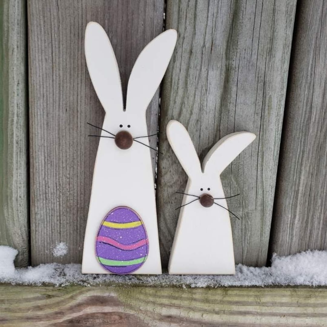 Easter Bunny, Bunny Home Decor, Wooden Bunny Shelf Sitter, Farmhouse ...