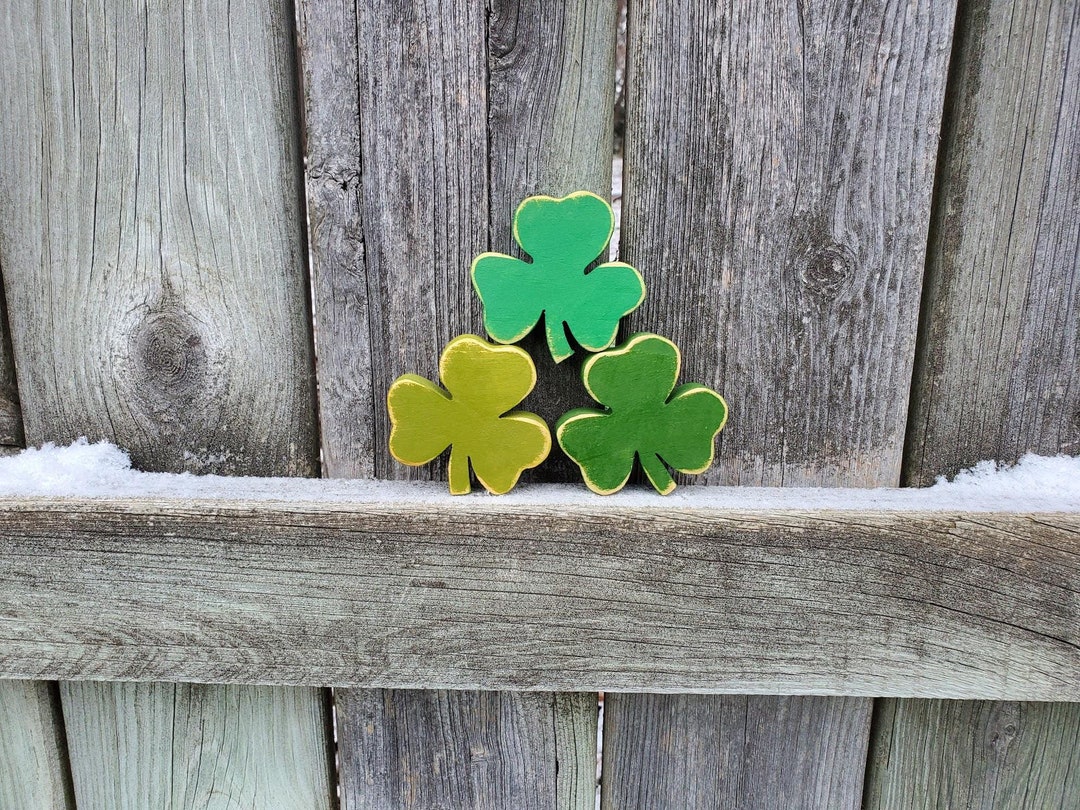 Mini Shamrocks, Set of 3 Mini Shamrocks, Mini Wood Shamrocks, St ...