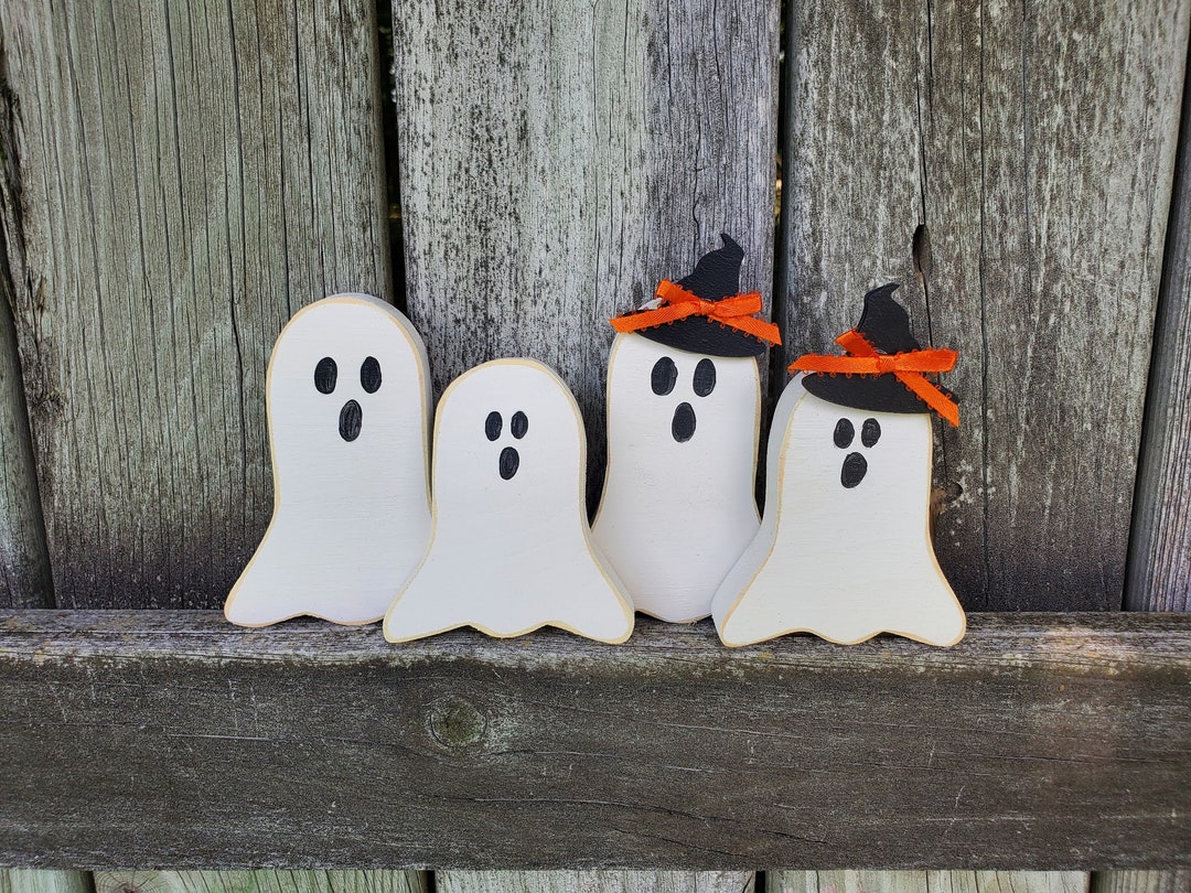 Ghost Set, Wooden Ghost, Fall Decor, Halloween Decor, Fall Tiered Tray ...