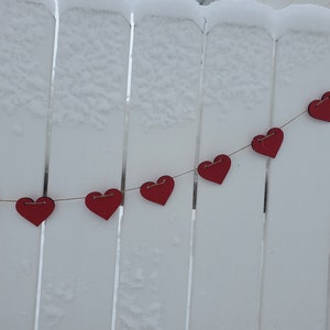 Heart Garland Wood Heart Banner Rustic Valentine's Day | Etsy