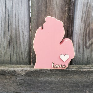 Michigan Decor, Michigan State Shape, Wood Michigan Cut Out, Chunky ...