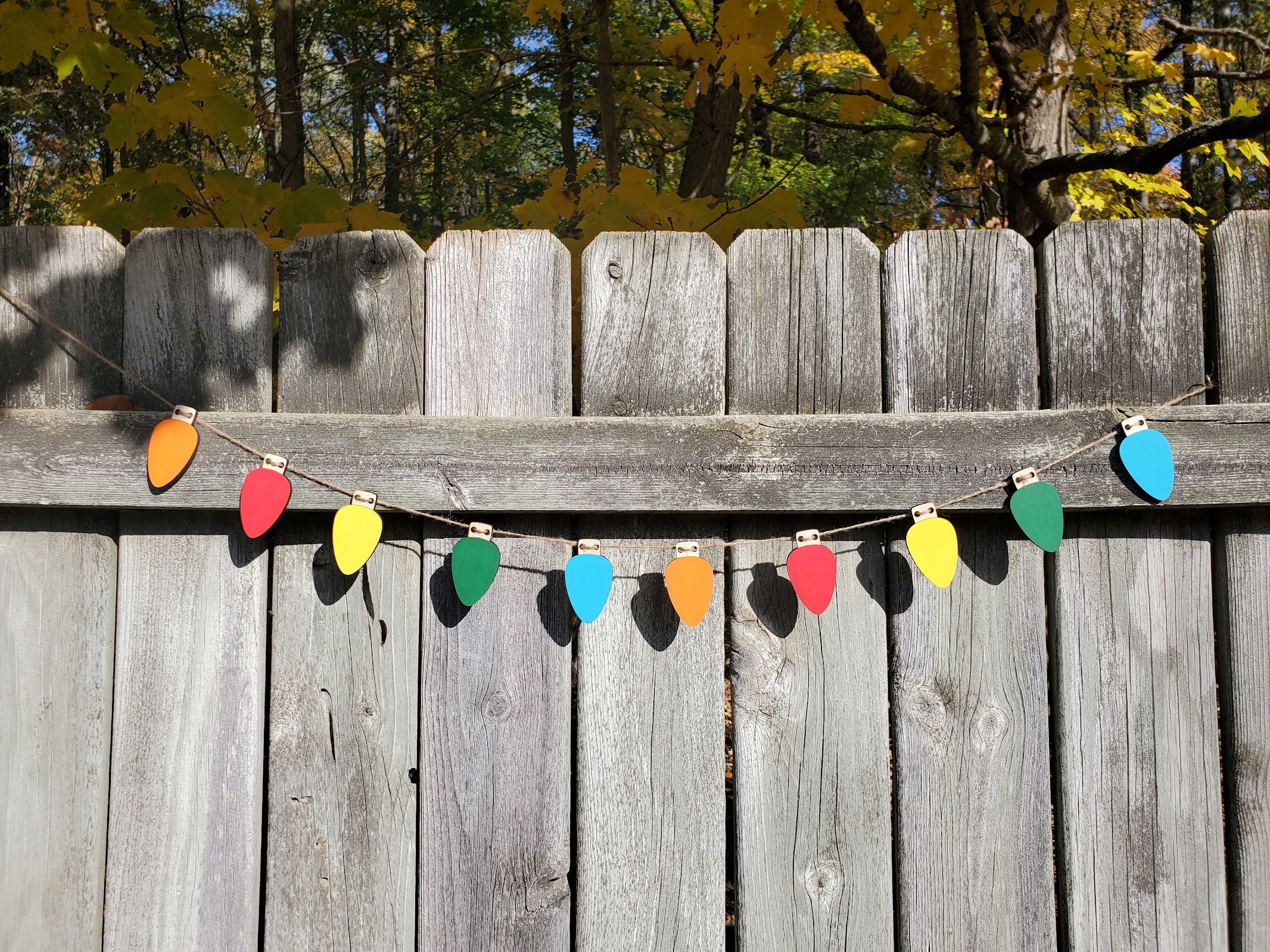 Light Bulb Garland, Colorful Light Banner, Christmas Garland, Christmas ...