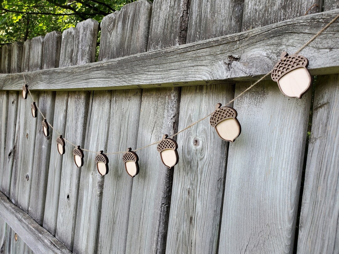 Acorn Garland, Acorn Banner, Fall Garland, Wood Acorn, Fall Home Decor ...