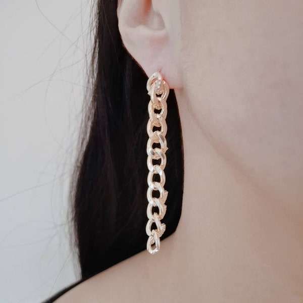 Chain Clip on Earrings - Etsy