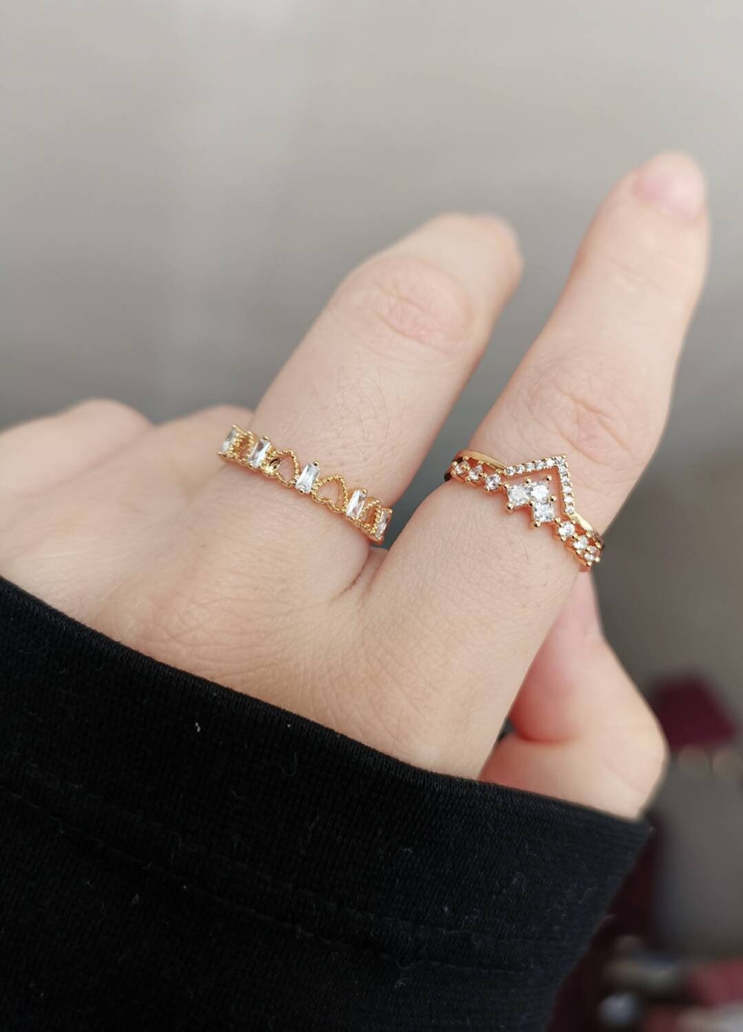 Dainty Heart Rings Stackable Rings Adjustable Rings Infinity Love Rings ...