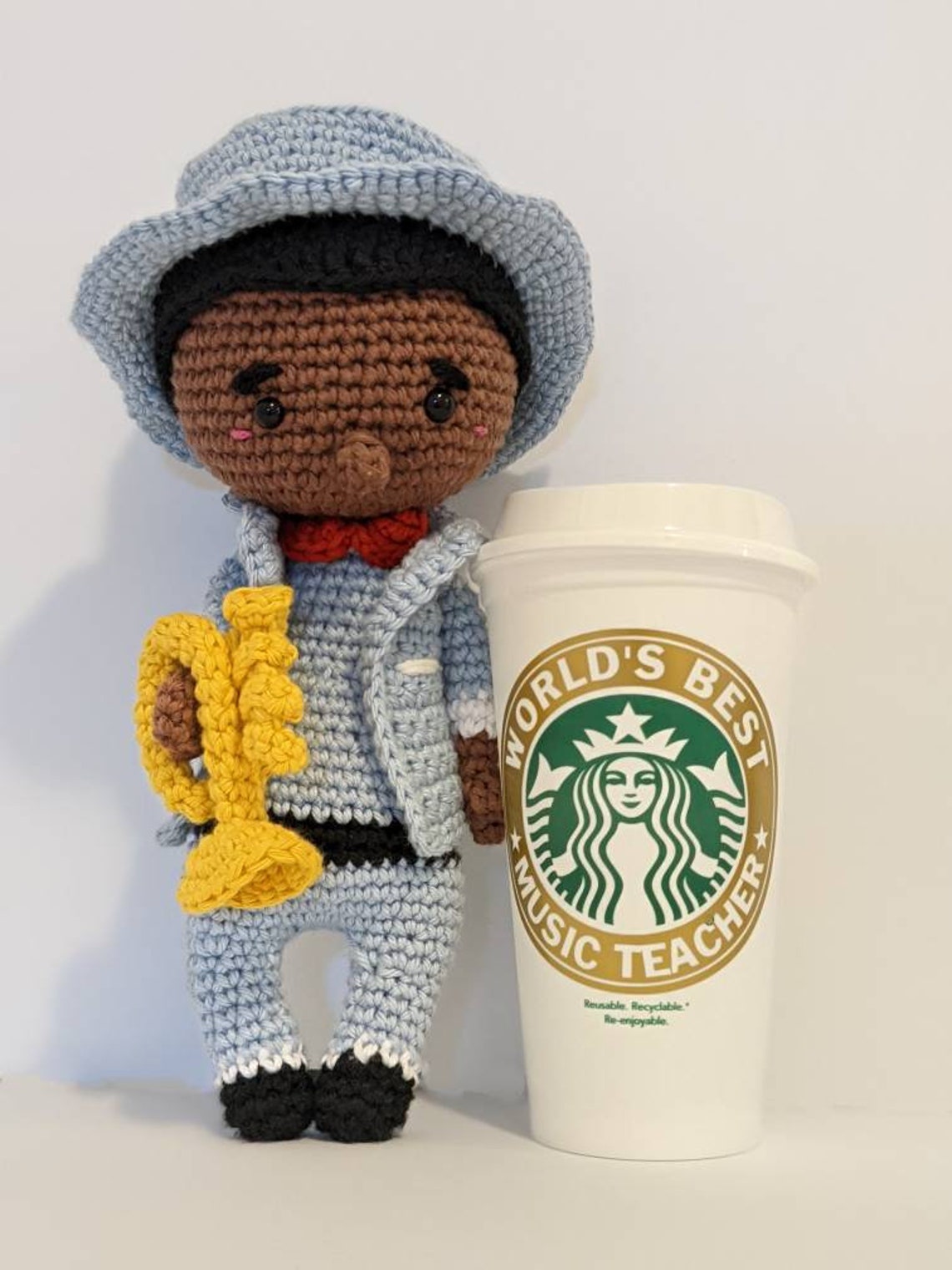 Louis Armstrong, Jazz Musician With Trumpet Crochet Doll Pattern - Etsy