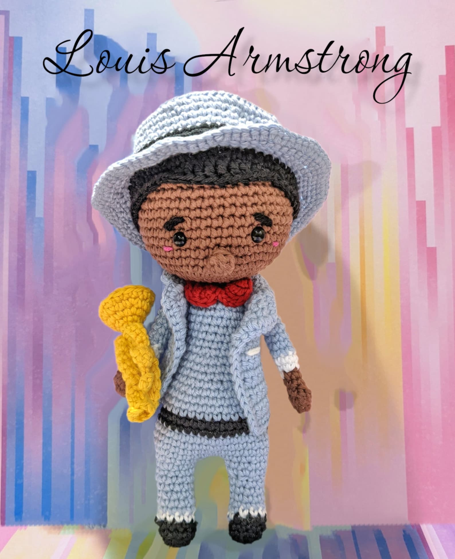 Louis Armstrong Jazz Musician With Trumpet Crochet Doll | Etsy