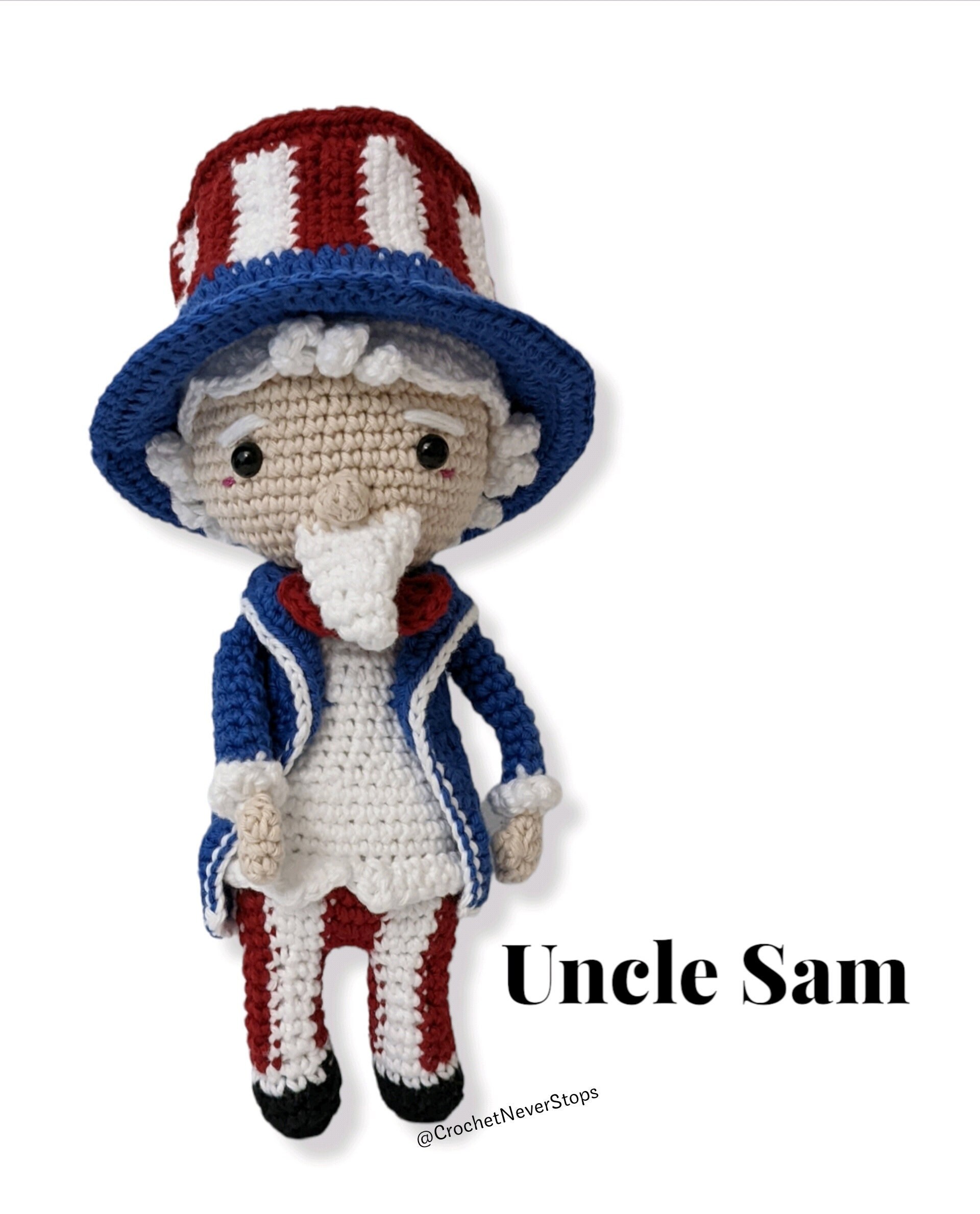 Uncle Sam and the Bald Eagle American Patriotic Crochet Doll - Etsy