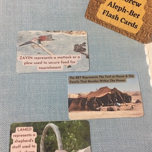 Hebrew Aleph Bet Flash Cards With Ancient Pictograph, Paleo & Modern ...