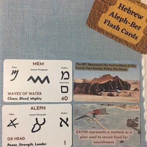 Hebrew Aleph Bet Flash Cards With Ancient Pictograph, Paleo & Modern ...