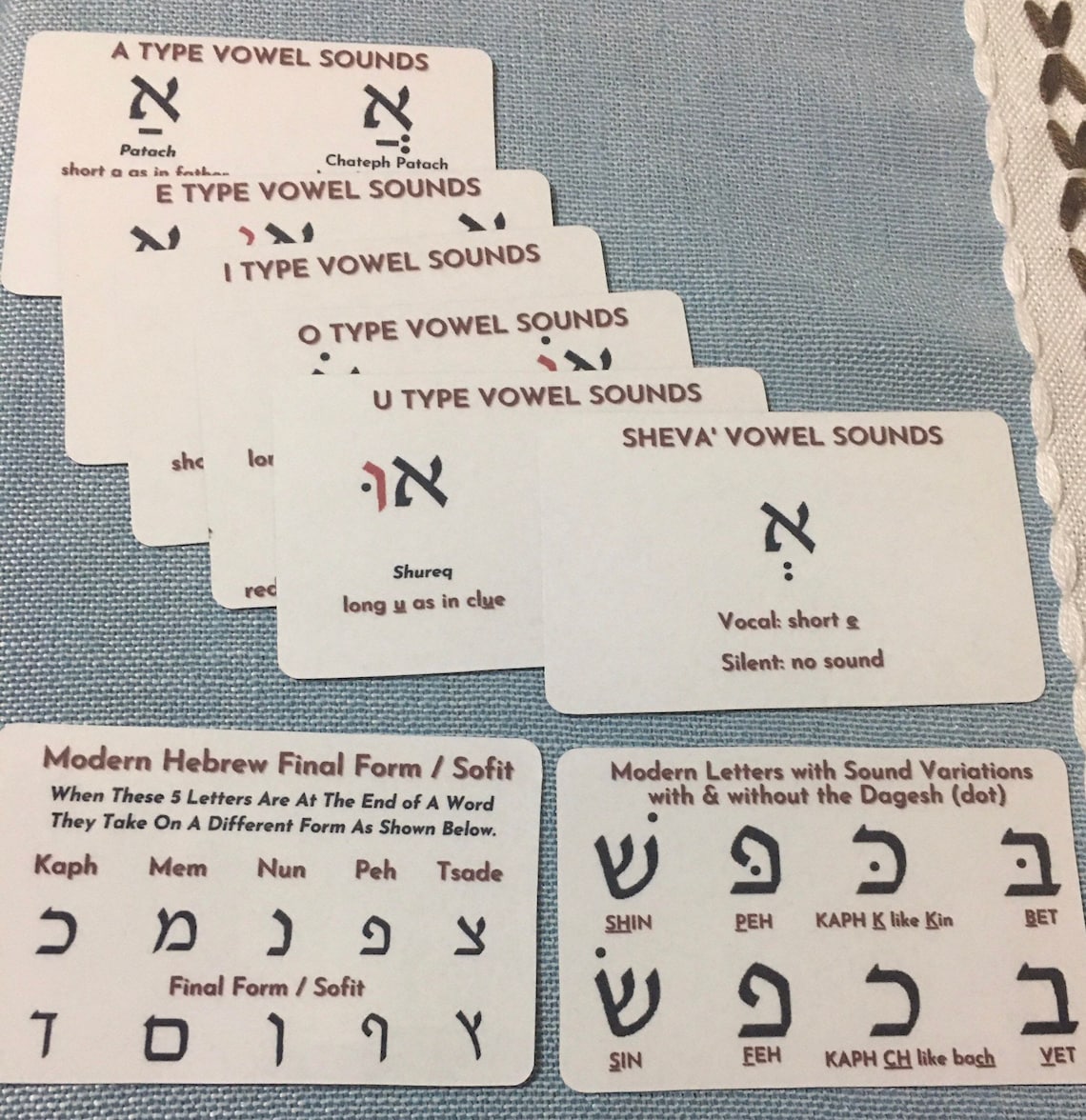 Hebrew Aleph Bet Flash Cards With Ancient Pictograph Paleo & - Etsy