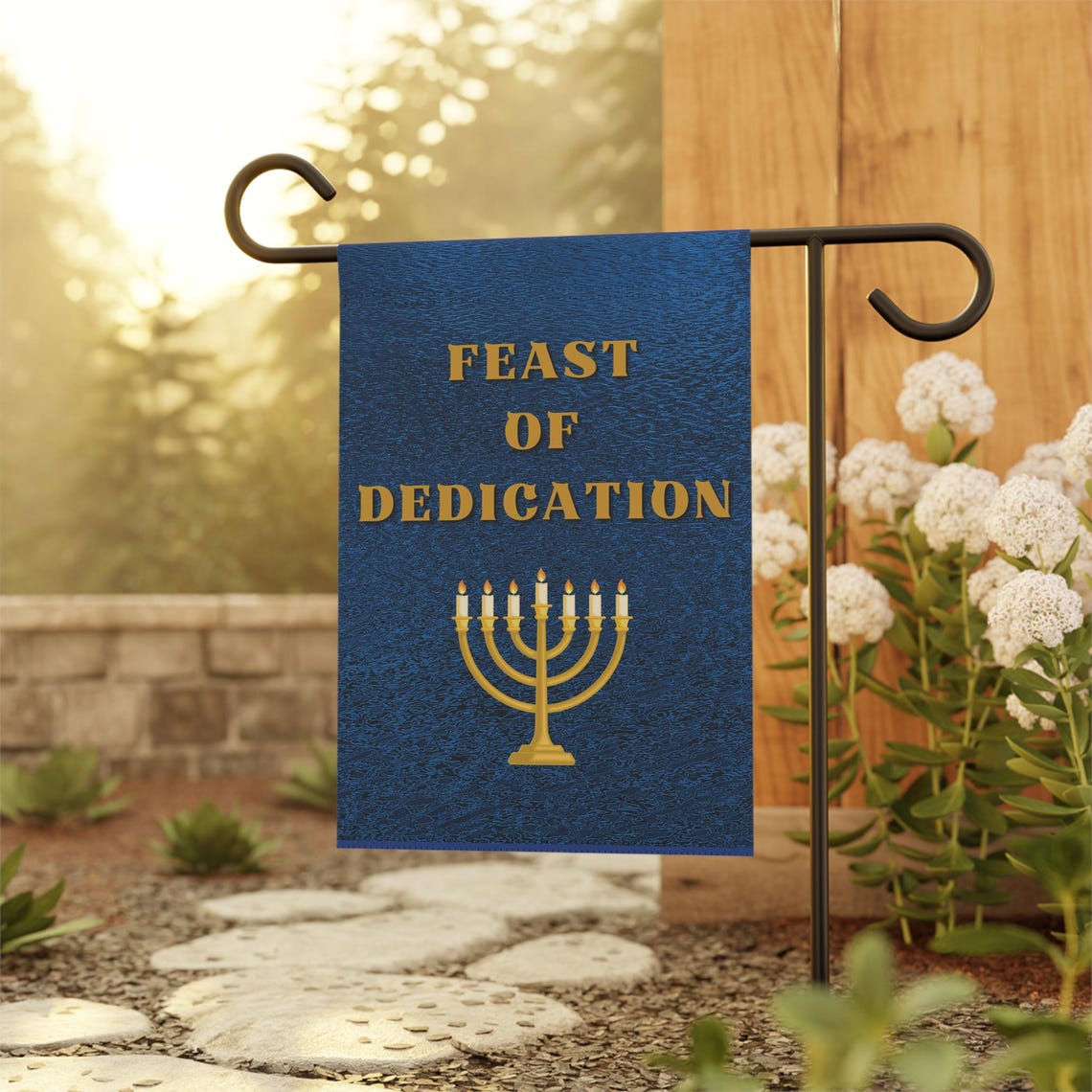 Feast of Dedication Garden Banner Blue | Yard Sign | Hebrew Home Decor ...