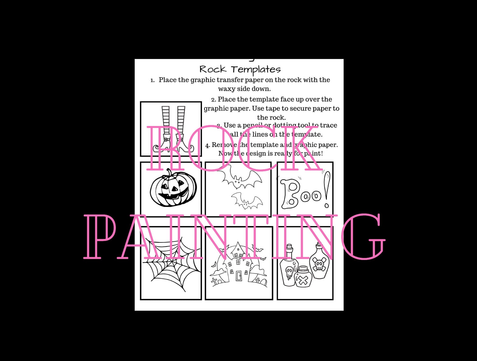 Rock Painting Stencils, Rock Painting Ideas, Rock Painting Halloween - Etsy