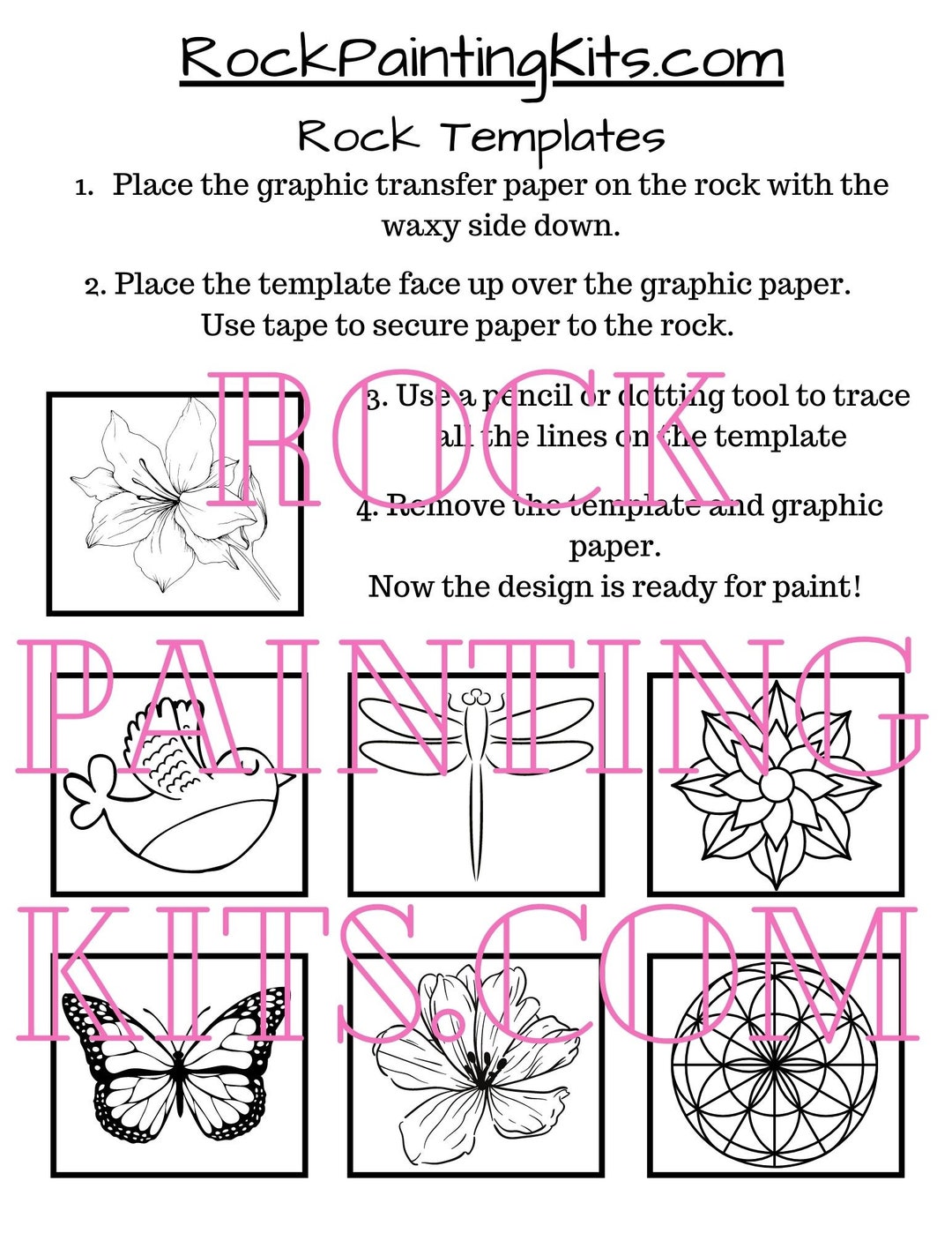 Rock Painting Kits - Templates - Etsy