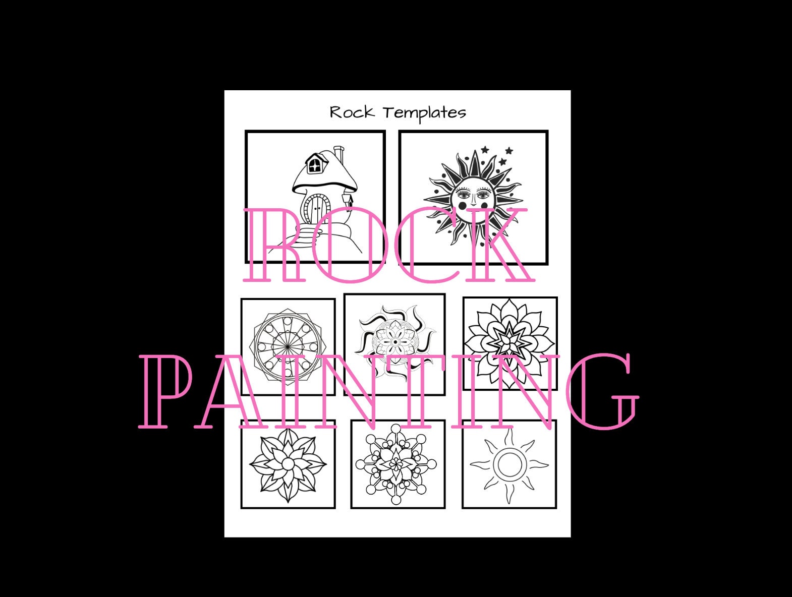 Rock Painting Stencils, Rock Painting Ideas, Rock Painting Patterns - Etsy