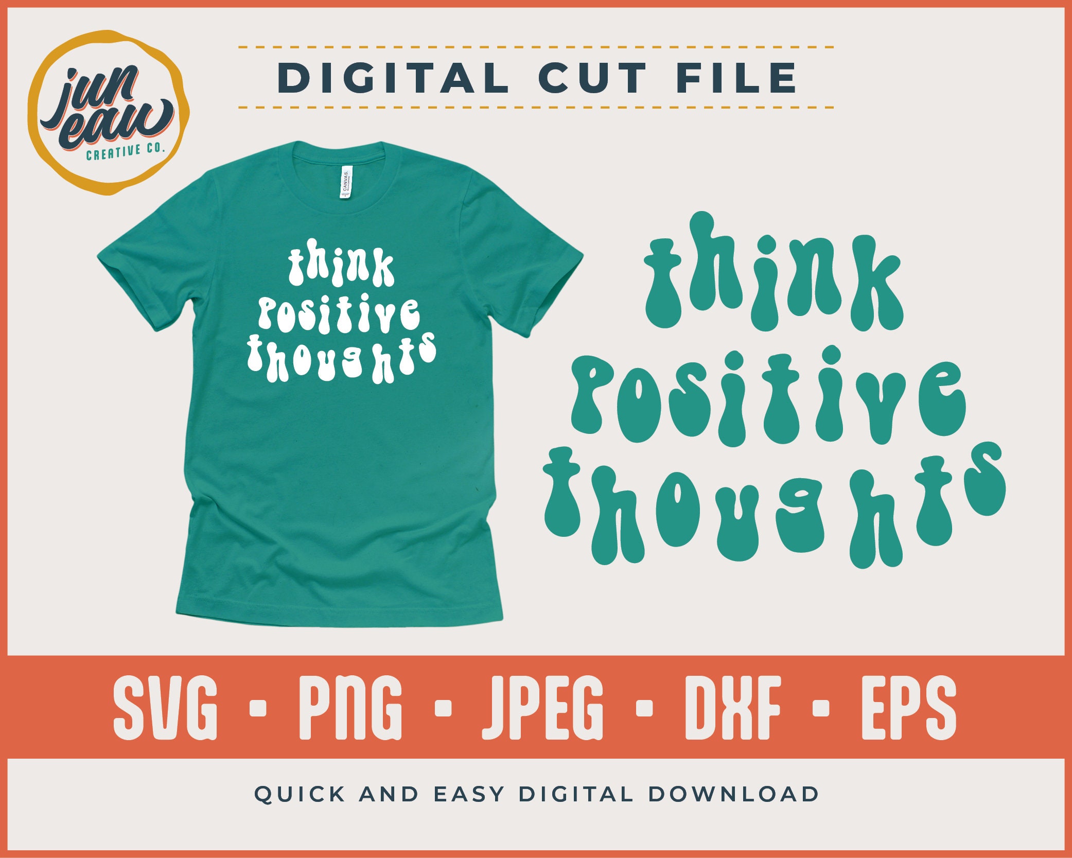 Think Positive Thoughts // SVG, DXF, PNG, and More // Silhouette Cameo ...