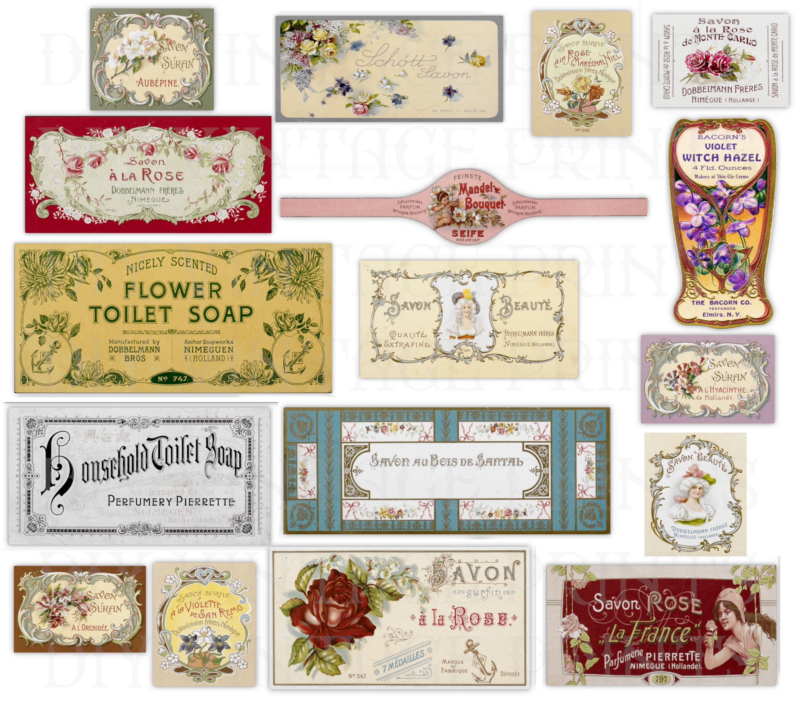 SOAP PERFUME Labels, Victorian Ephemera, Printable Labels, Bath ...