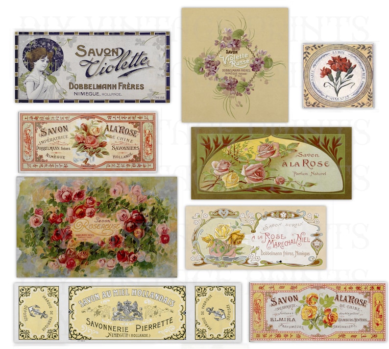 Victorian Soap Perfume Labels: Printable Ephemera (PNG) - Etsy