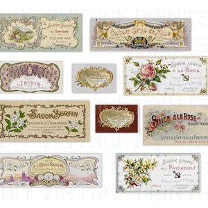 SOAP PERFUME Labels, Victorian Ephemera, Printable Labels, Bath ...
