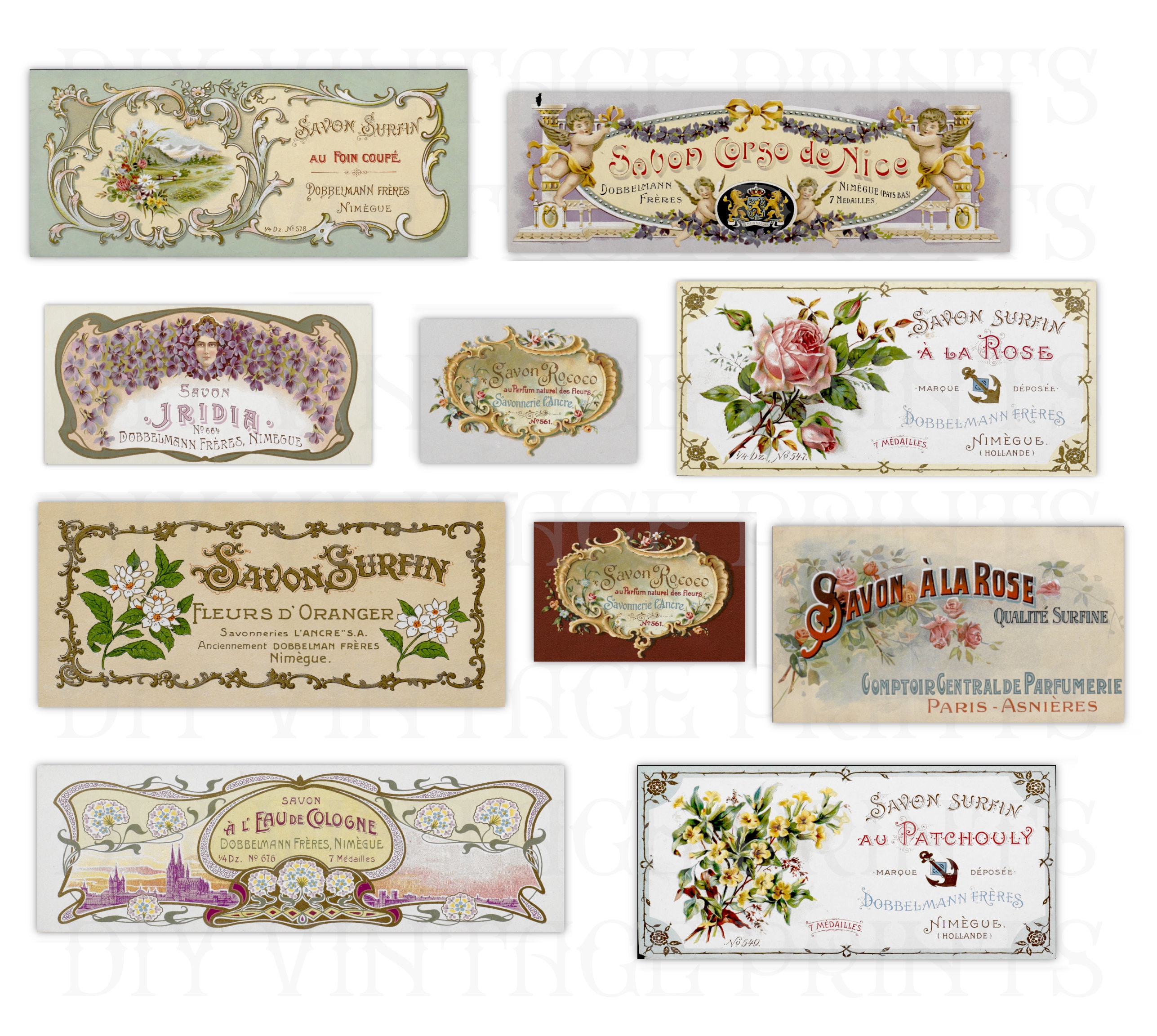 SOAP PERFUME Labels, Victorian Ephemera, Printable Labels, Bath ...